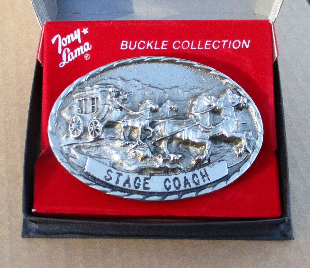 Tony Lama Collection STAGE COACH Wagon Wheel Series Belt Buckle FIRST ...