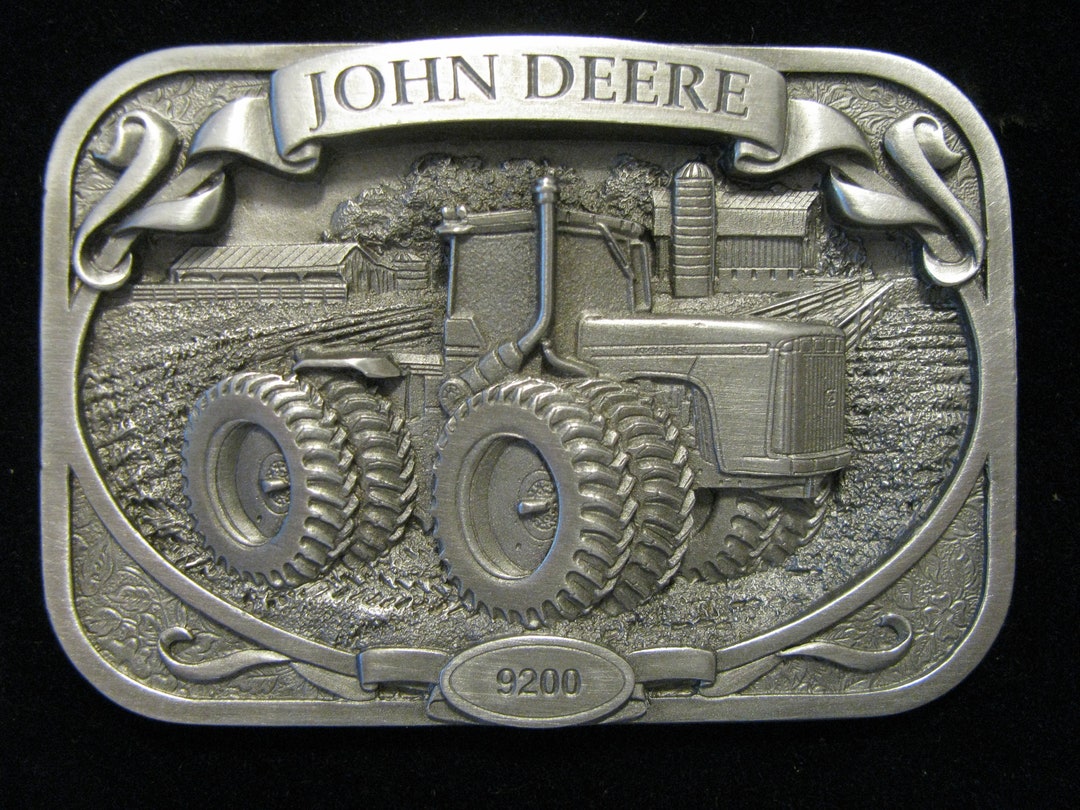 John Deere 9200 Four Wheel Drive 4WD Tractor Pewter Belt Buckle 1999 ...