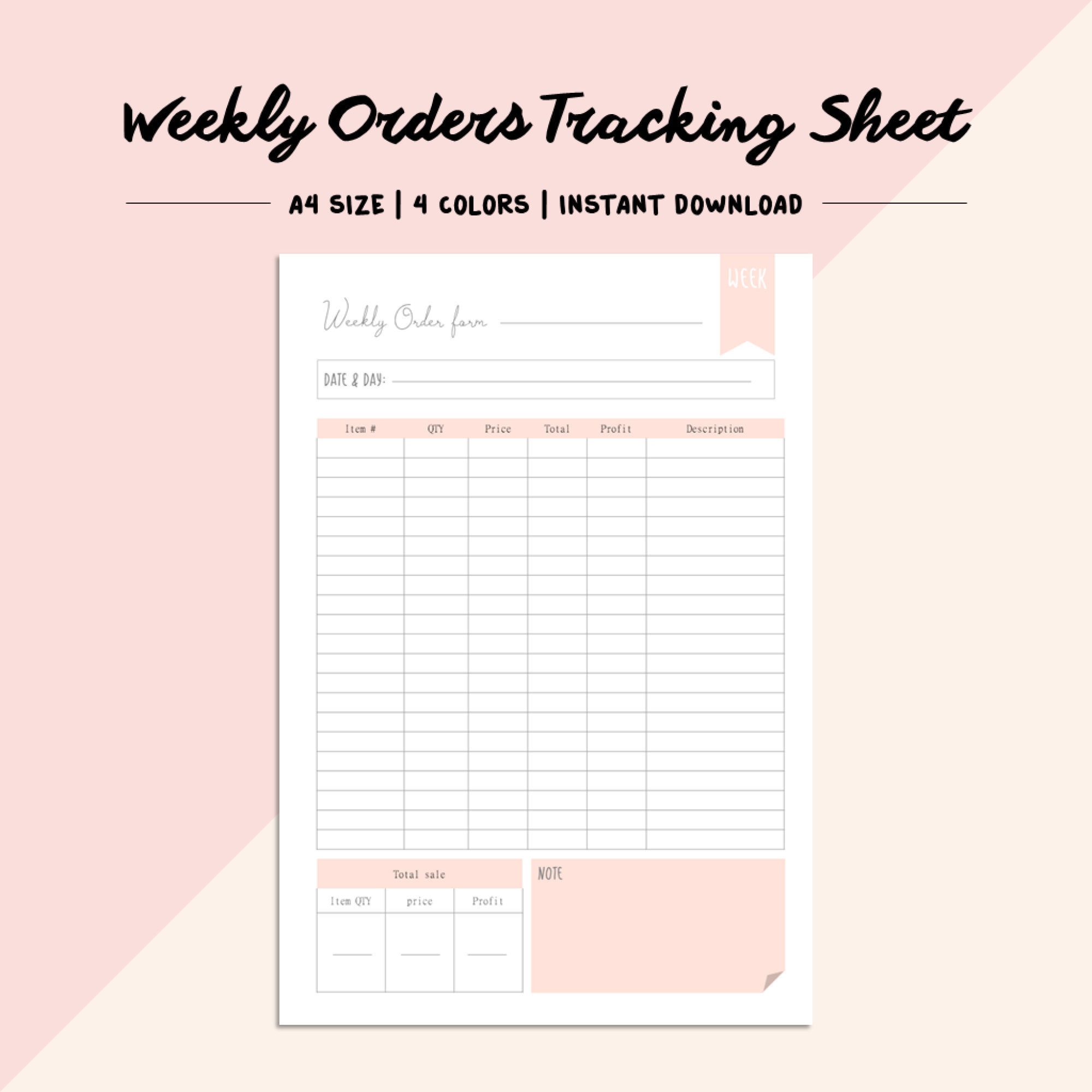 Order Tracker| Small Business Order Tracker| Monthly Order Tracker ...