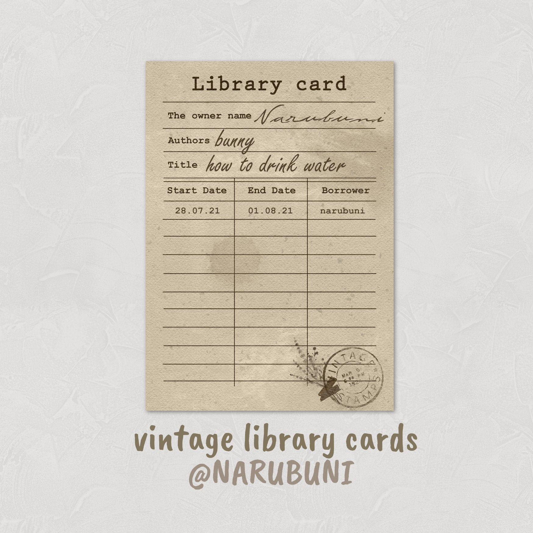 Personal Vintage Library Cards Bookish Card Laptop Decal Booktok Gift ...
