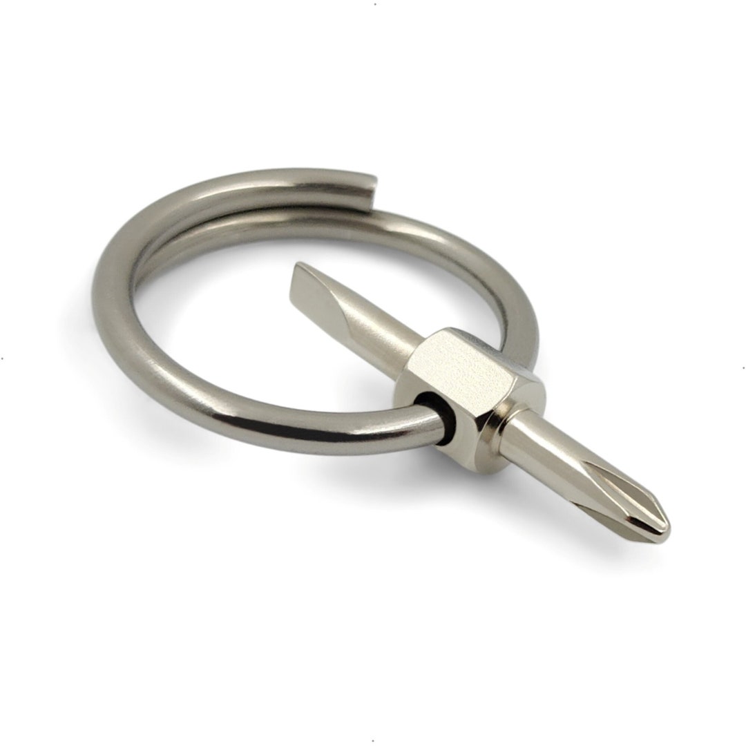 Screwdriver Keychain Bit - EDC Pocket Tool With Phillips and Flat Head ...