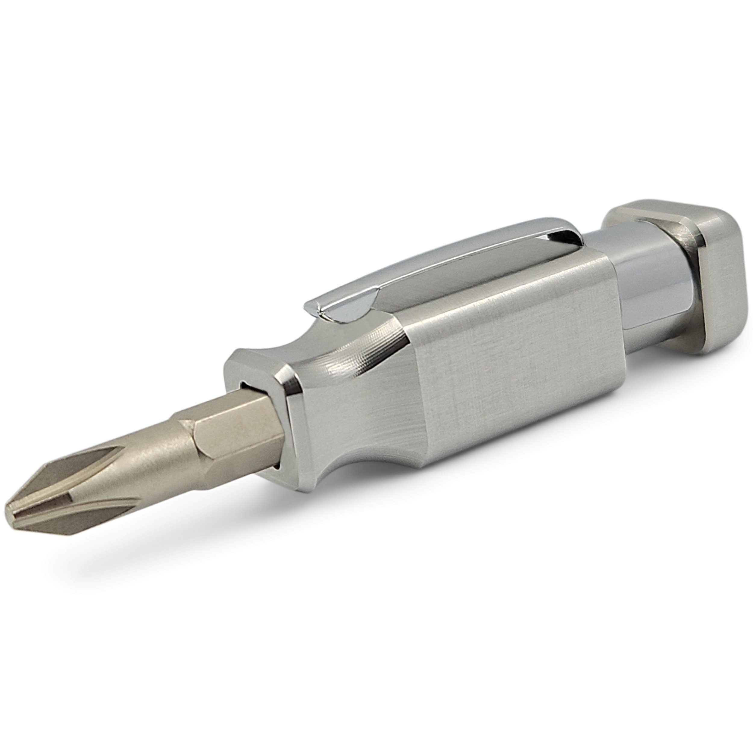 Pocket Screwdriver With Magnet/clip (stainless Steel) Double Ended Bit ...