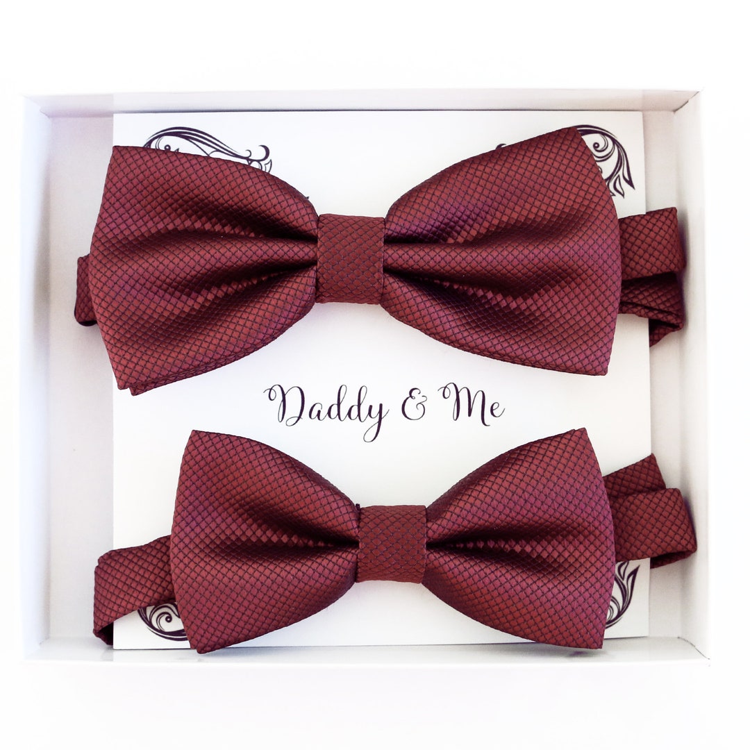 Burgundy Bow Tie Set Daddy Son, Grandpa and Me, Father Son Matching ...