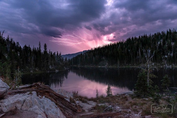 Lightning Over Lake Landscape Photo Storm Photography | Etsy