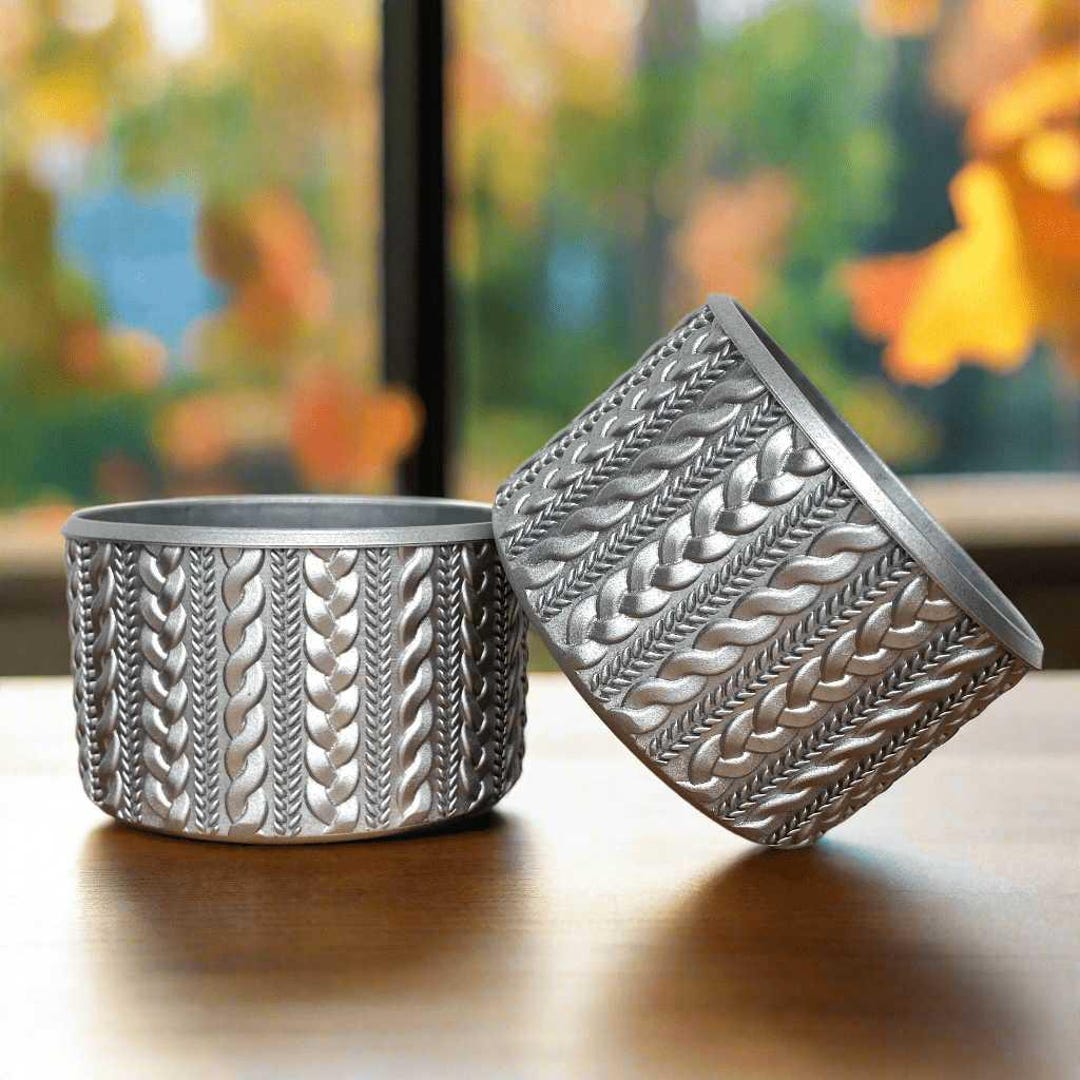 MIRANDA (silver)| Cable Knit Sweater | Silicone Tumbler Boot - Etsy