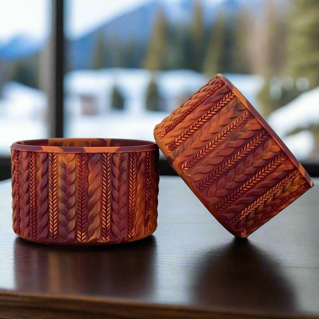 SERENITY (clay Hammertone) | Cable Knit Sweater | Silicone Tumbler Boot ...