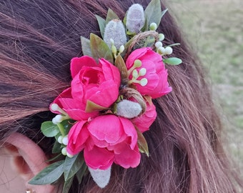 Hot Pink Hair Clip | Etsy