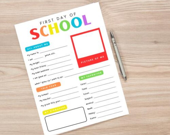 First Day of School Interview / Printable Back to School Activity / All ...