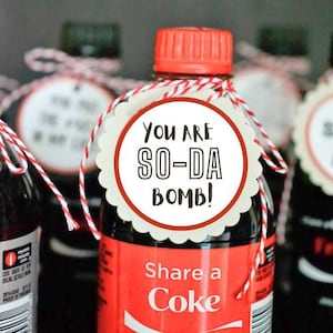 Teacher Appreciation Tags You're Soda the Bomb Gift Label School Staff ...
