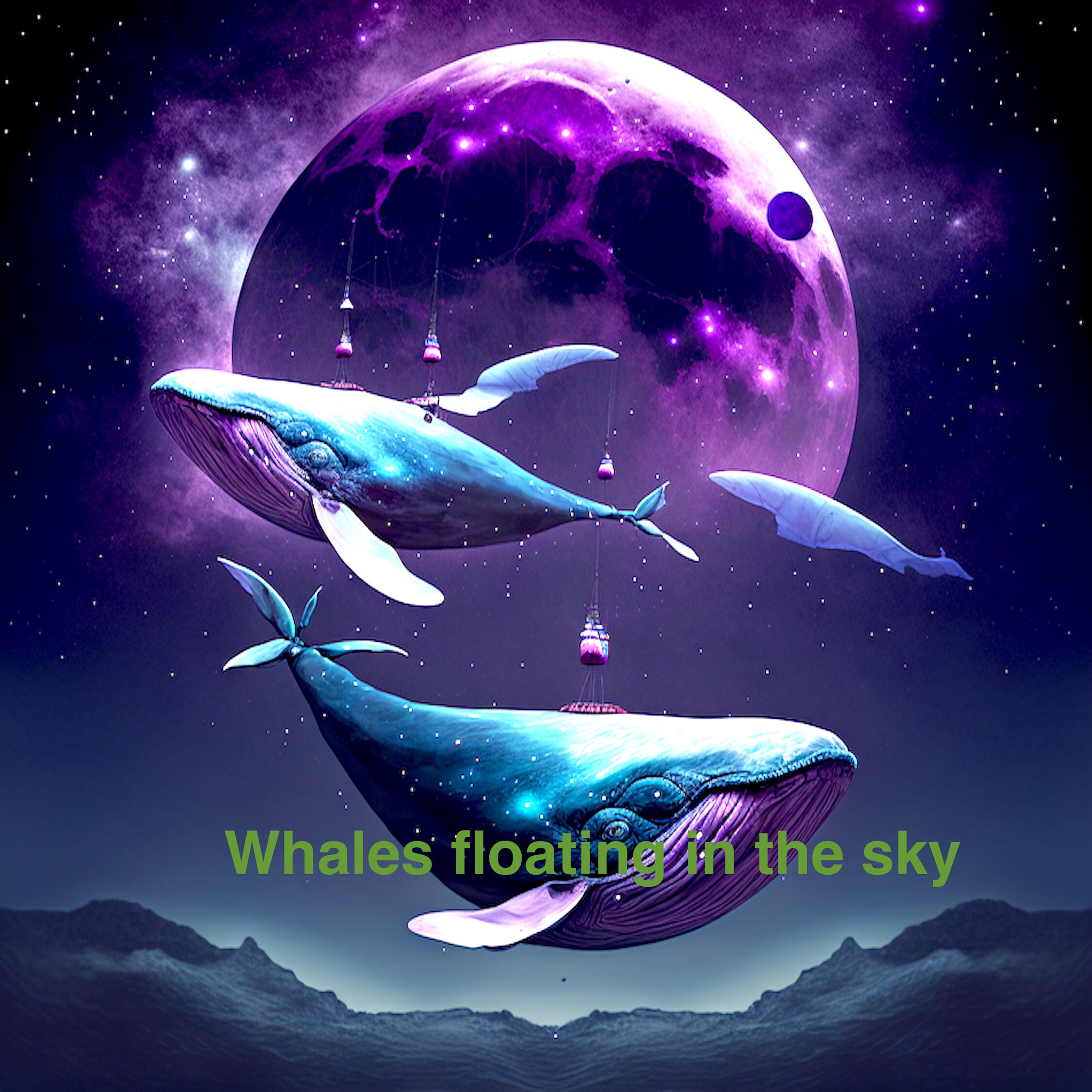 Whales Floating in the Sky - Etsy