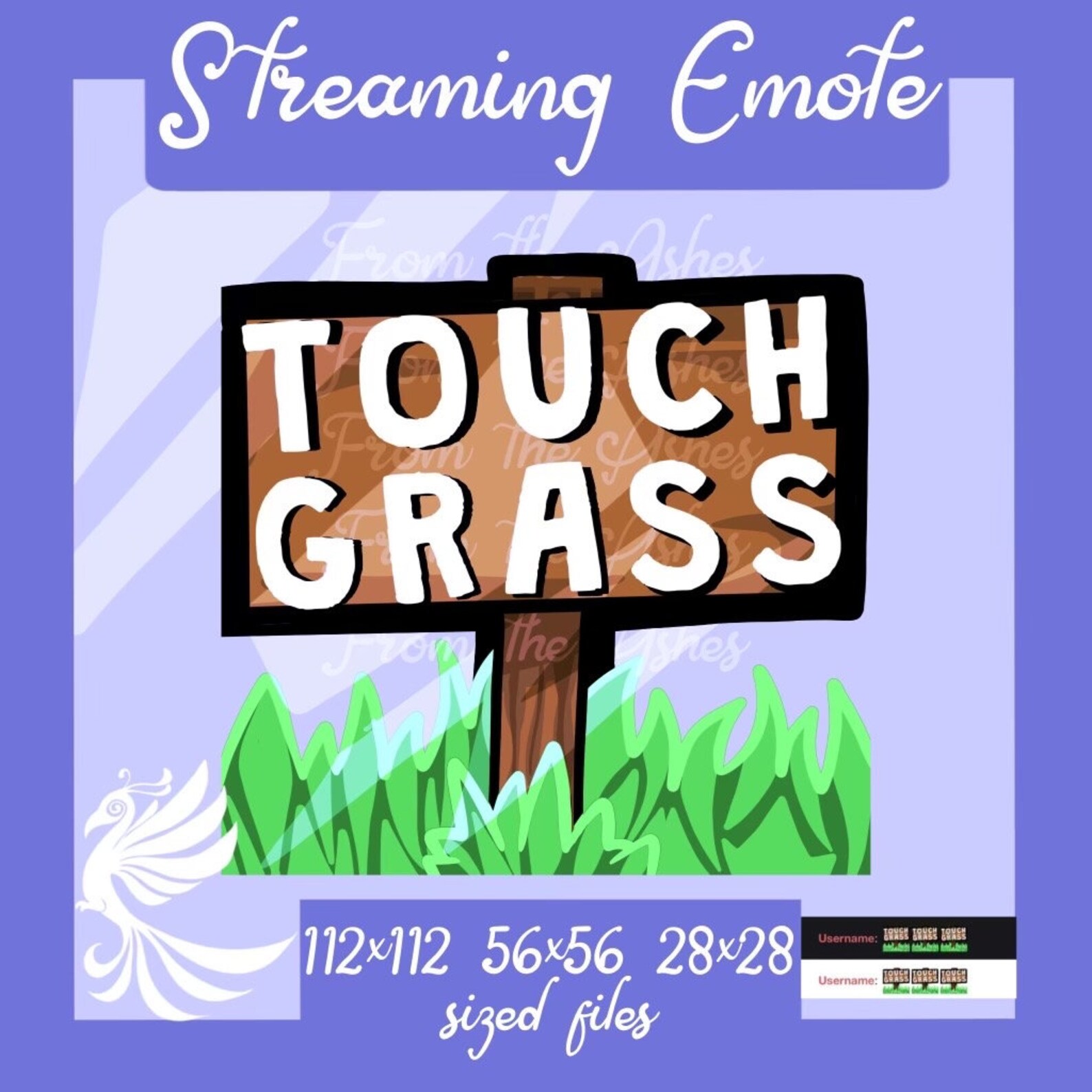 Touch Grass Stream Emote for Twitch, Discord, Etc - DIGITAL DOWNLOAD ...