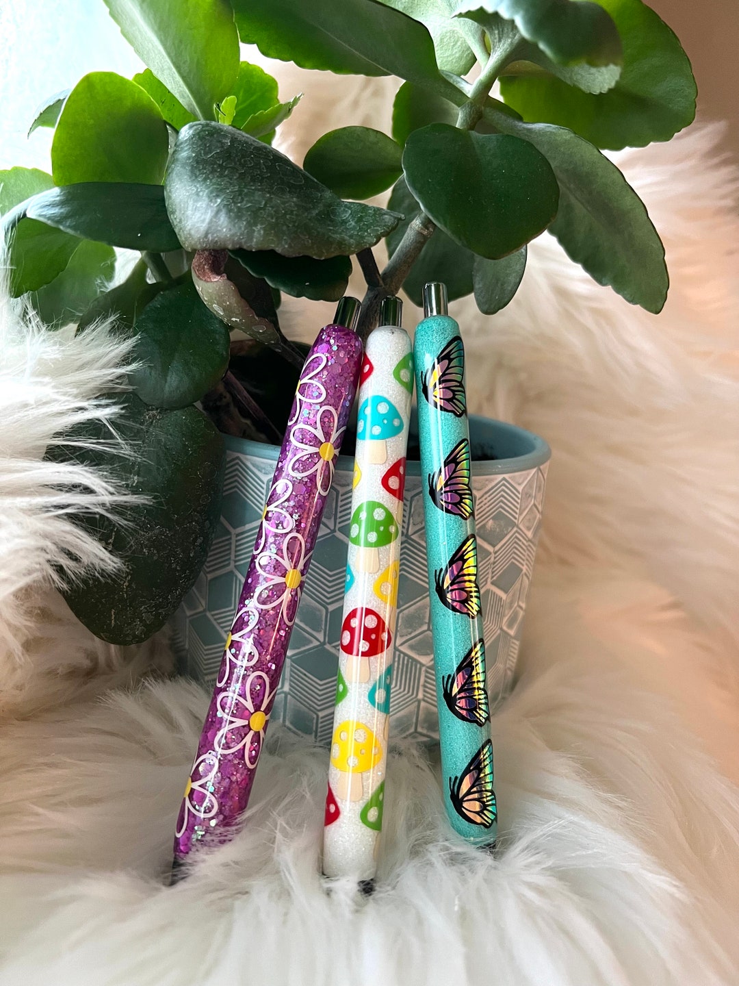 Spring Cottage Glitter Pens| Inkjoy Gel| Daisy Flowers| Multicolor ...