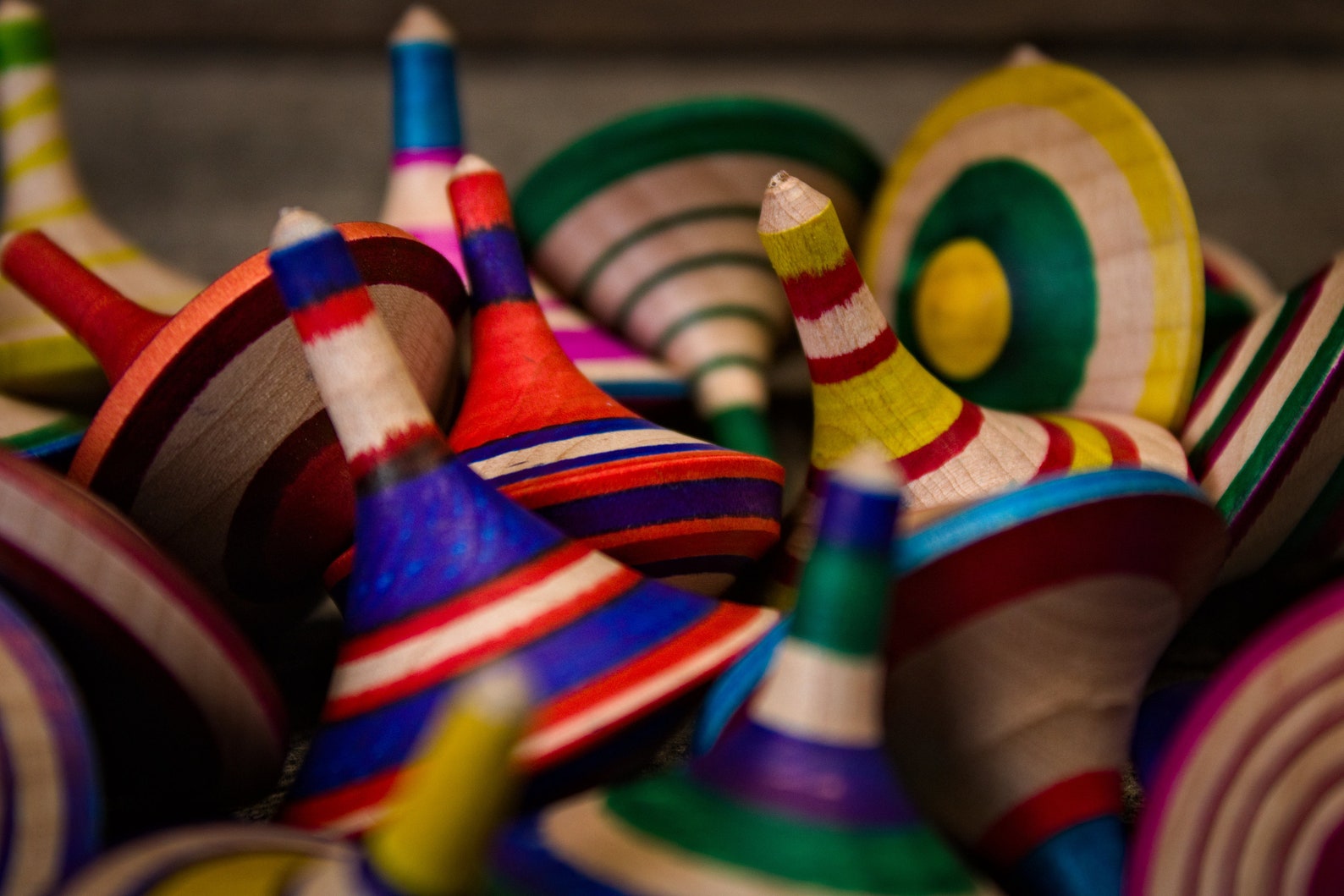 Hand Made Colorful Wooden Spinning Tops - Etsy