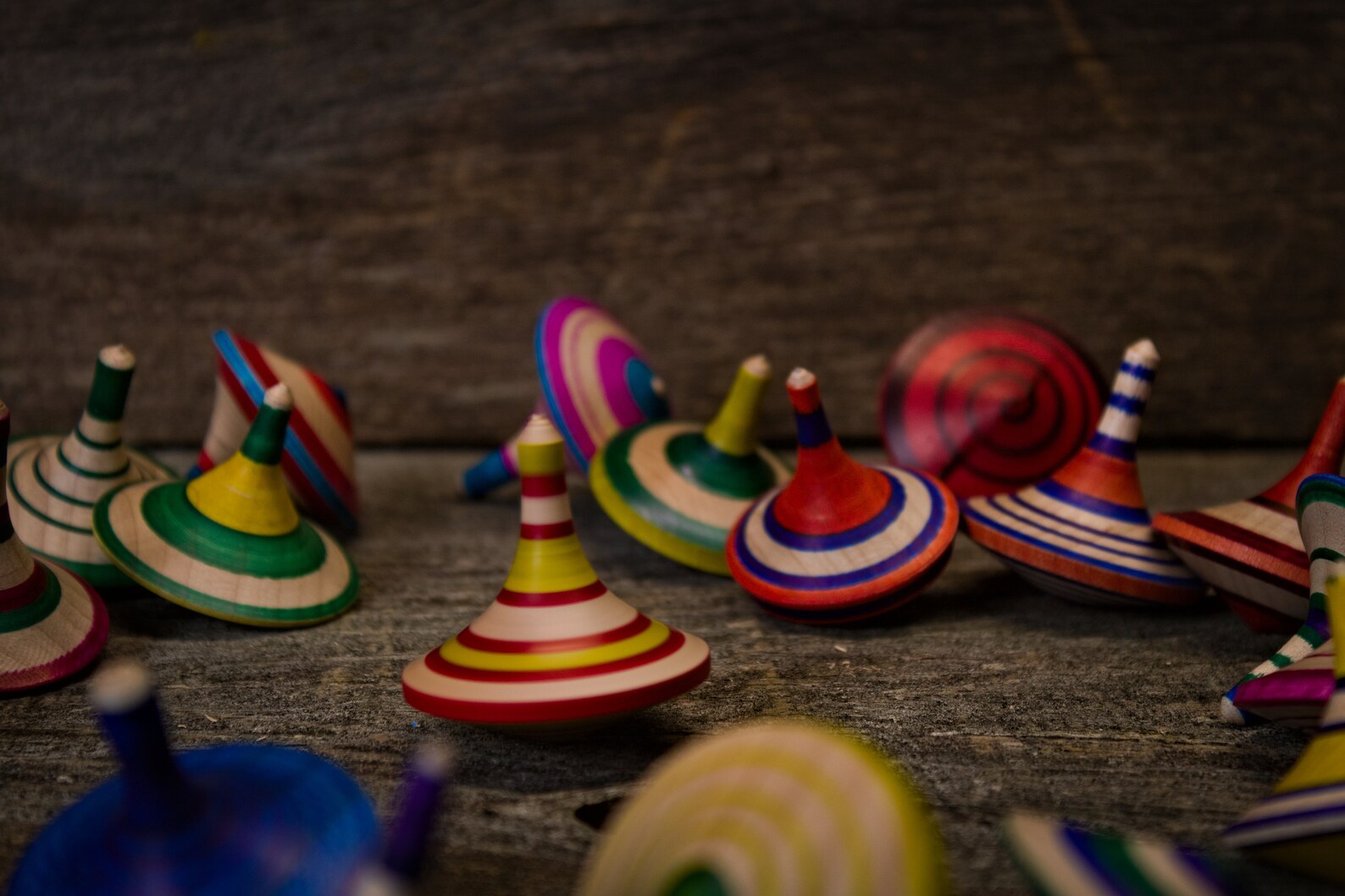 Hand Made Colorful Wooden Spinning Tops - Etsy