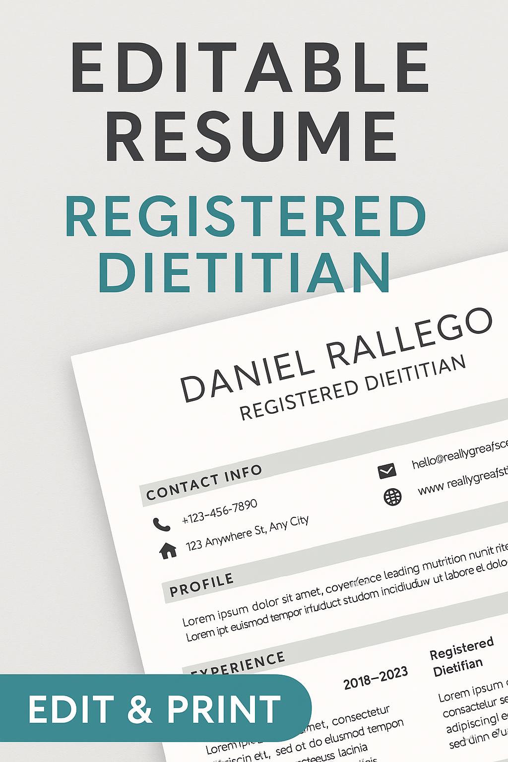 Editable Resume Template – Digital Download & Canva/word Link ...