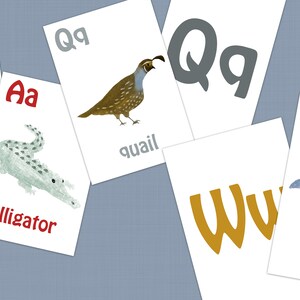 Animal Alphabet Cards and Chart, Instant Download, Printable Wall Art ...