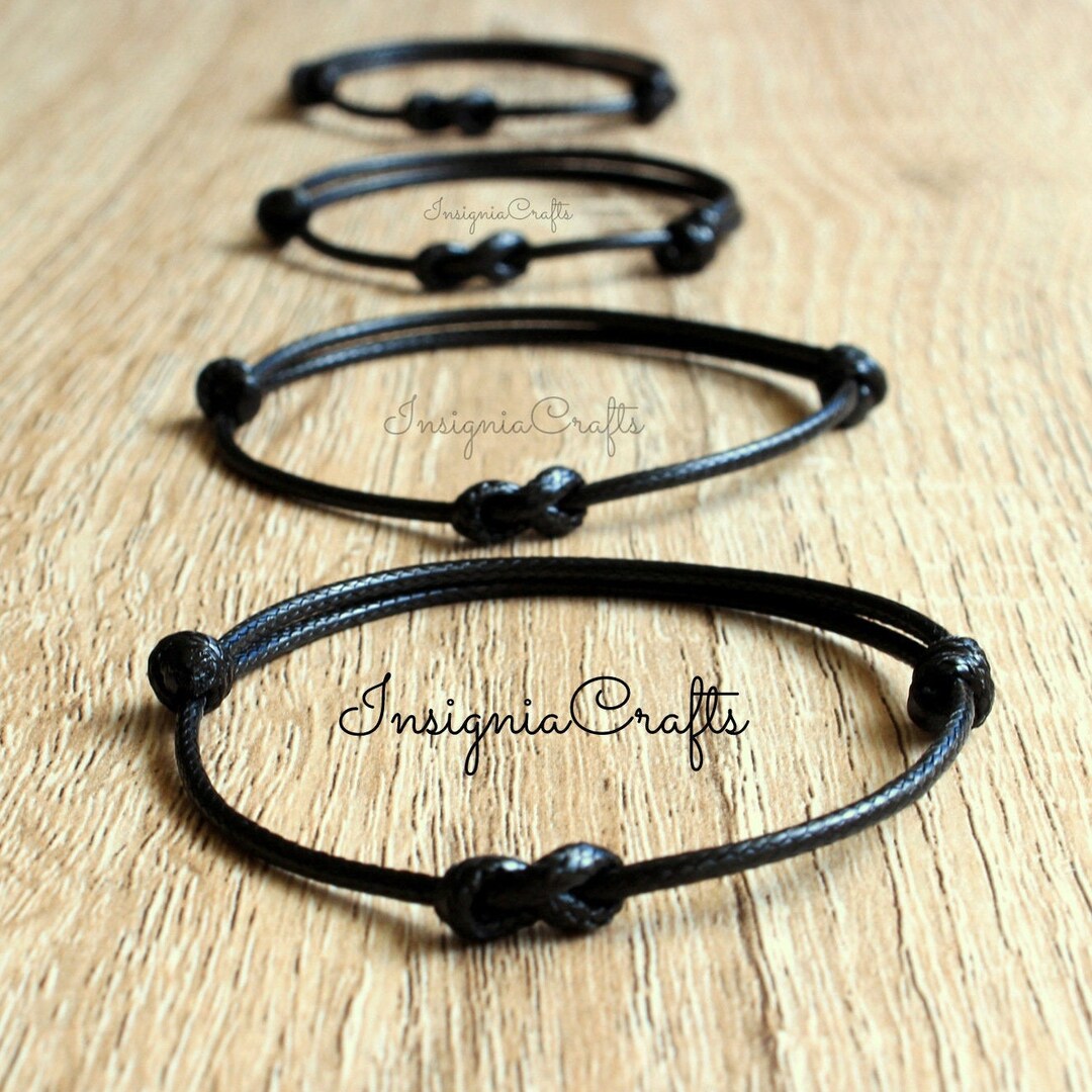 Family Infinity Bracelets Matching Bracelets Black Cord Bracelet Mom ...