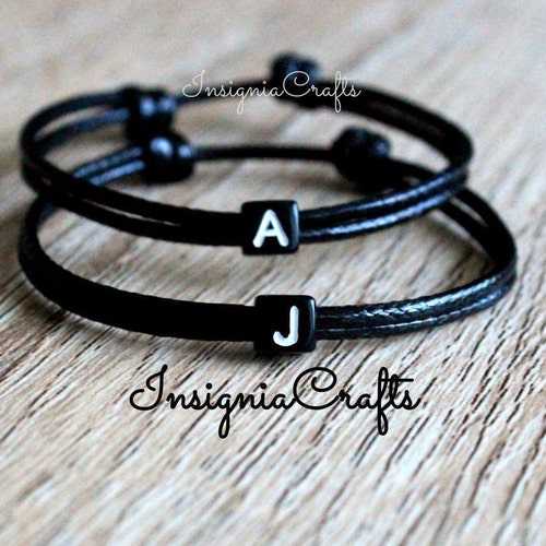 Initial Couple Bracelets His and Hers Personalized Gifts - Etsy UK
