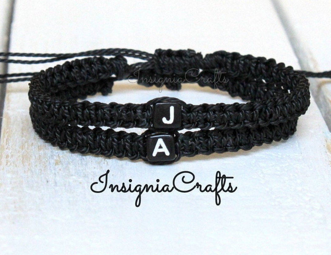 Initial Couple Bracelets His and Hers Personalized Gifts Matching ...