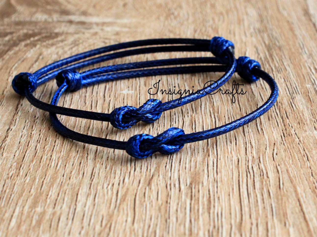Family Infinity Bracelets Matching Bracelet Dark Blue Cord Bracelet Mom ...