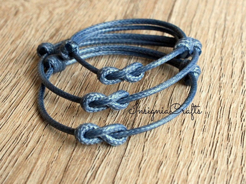 Family Infinity Bracelets Matching Bracelets Grey Cord Bracelet Mom Dad ...
