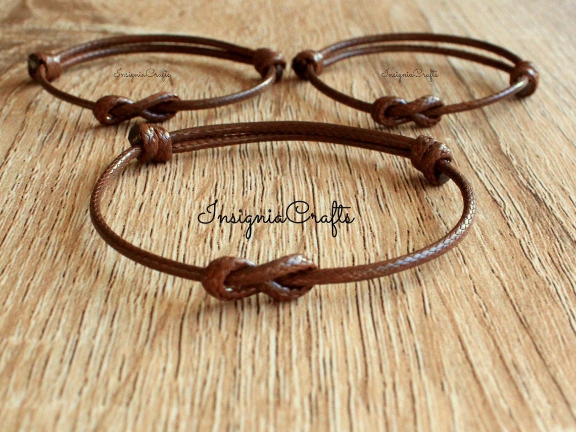 Family Bracelets Infinity Matching Bracelets Brown Cord | Etsy