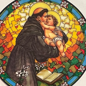 St. Anthony Static Sticker Window Decal (5.75 Inches) - Etsy