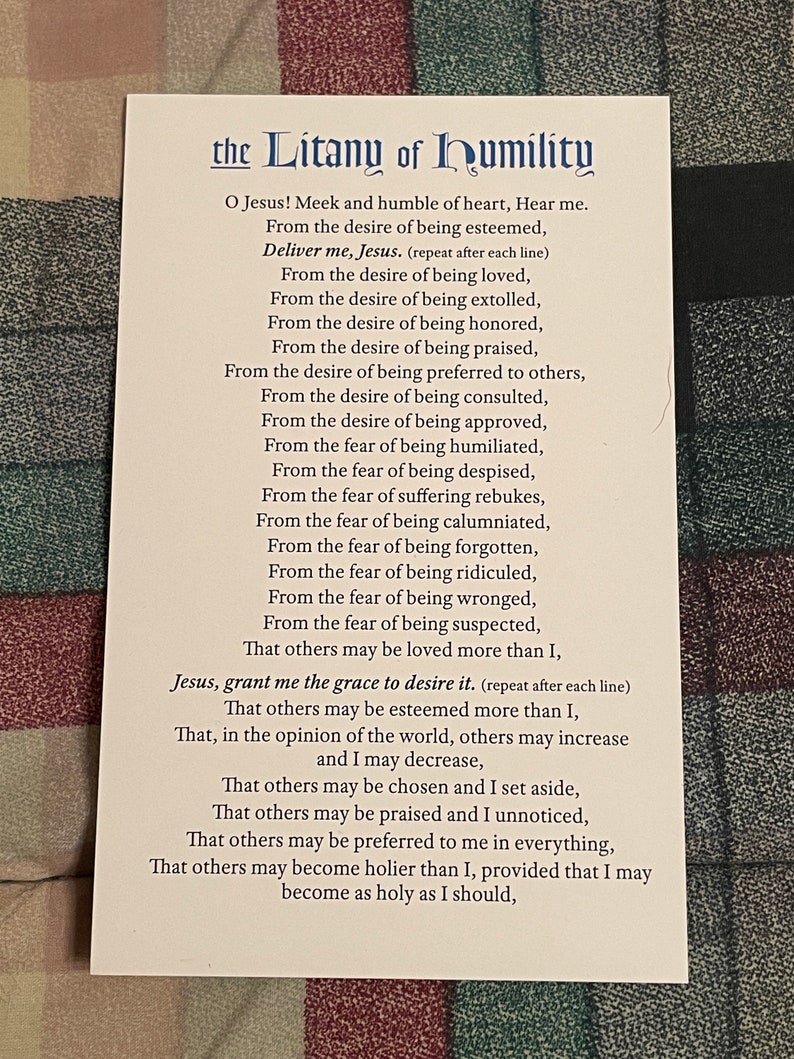 Litany of Humility Prayer Cards (25 Pack) 3.5x5.5 Inch - Etsy