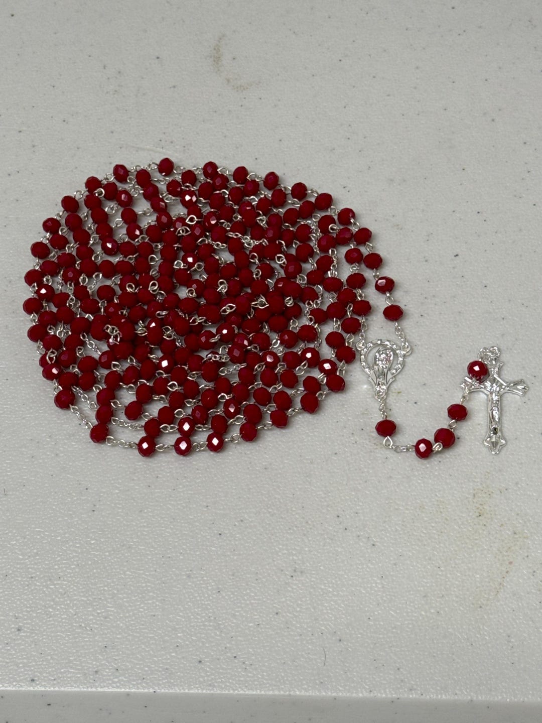 Gorgeous 20 Decade Dark Red Crystal Rosary - Etsy