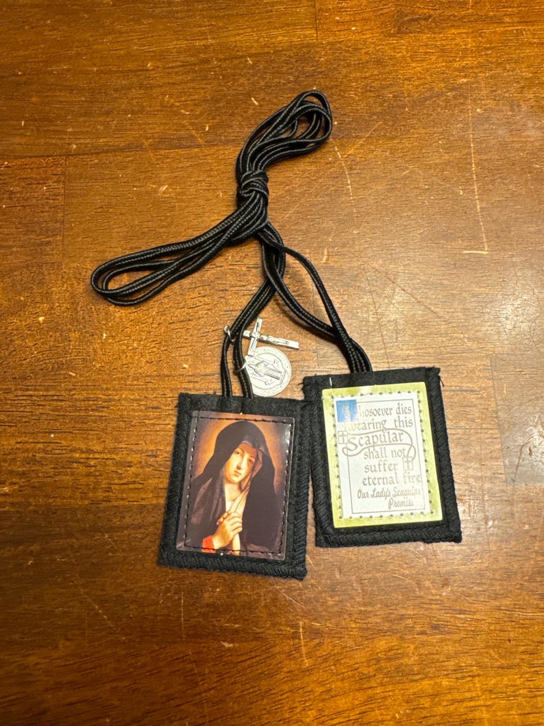 Our Lady of Sorrows Scapular W/crucifix and St. Benedict Medal - Etsy