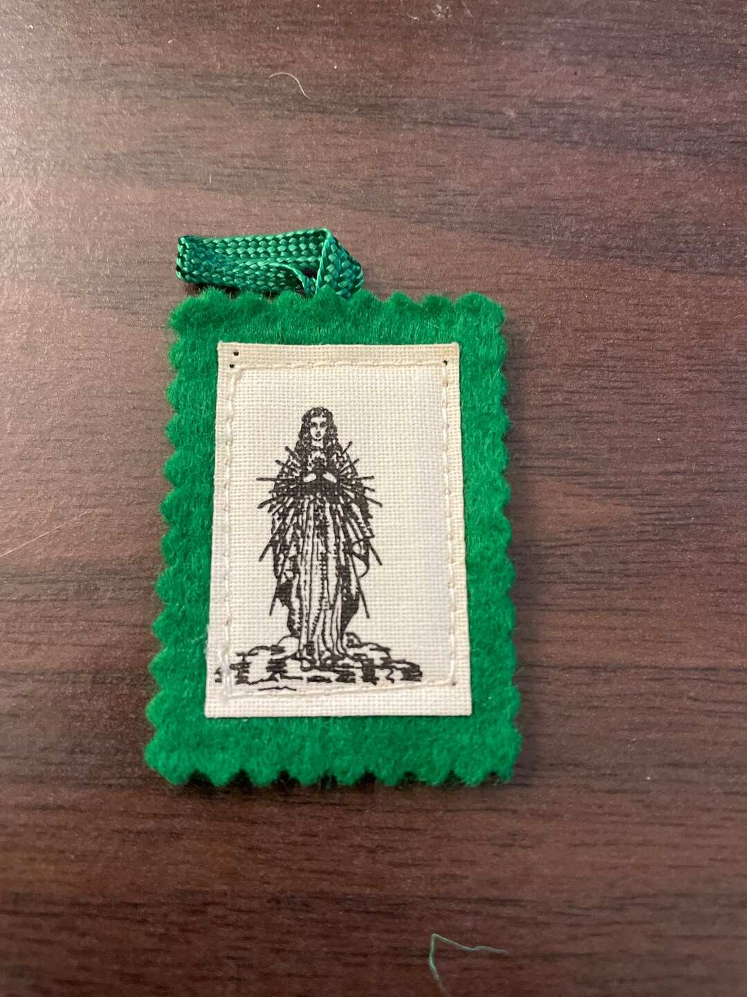 Green Traditional Cordless Badge Scapular (black Logo) - Etsy
