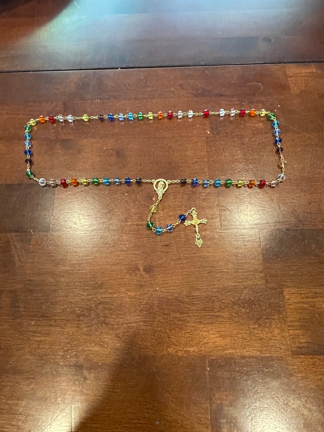 Color Spectrum Rosary in Gold - Etsy