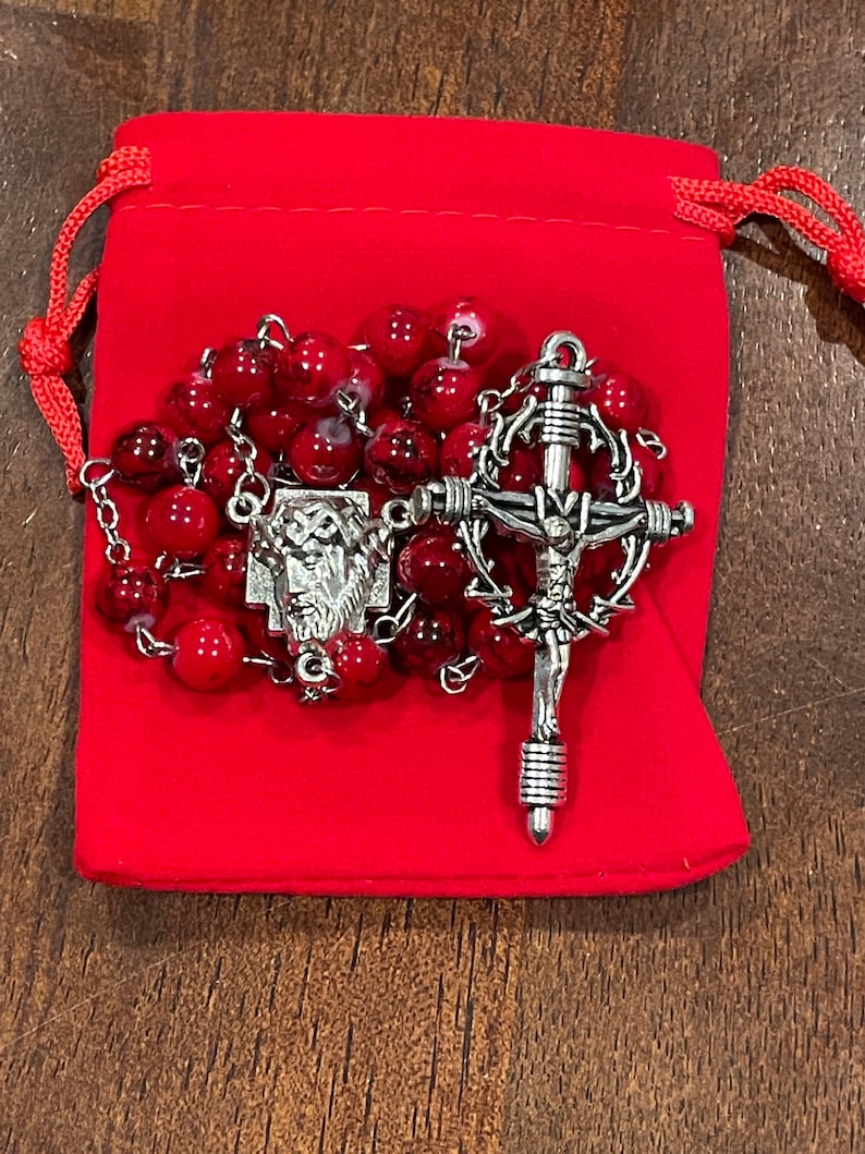 Chaplet of the Most Precious Blood red Glass | Etsy