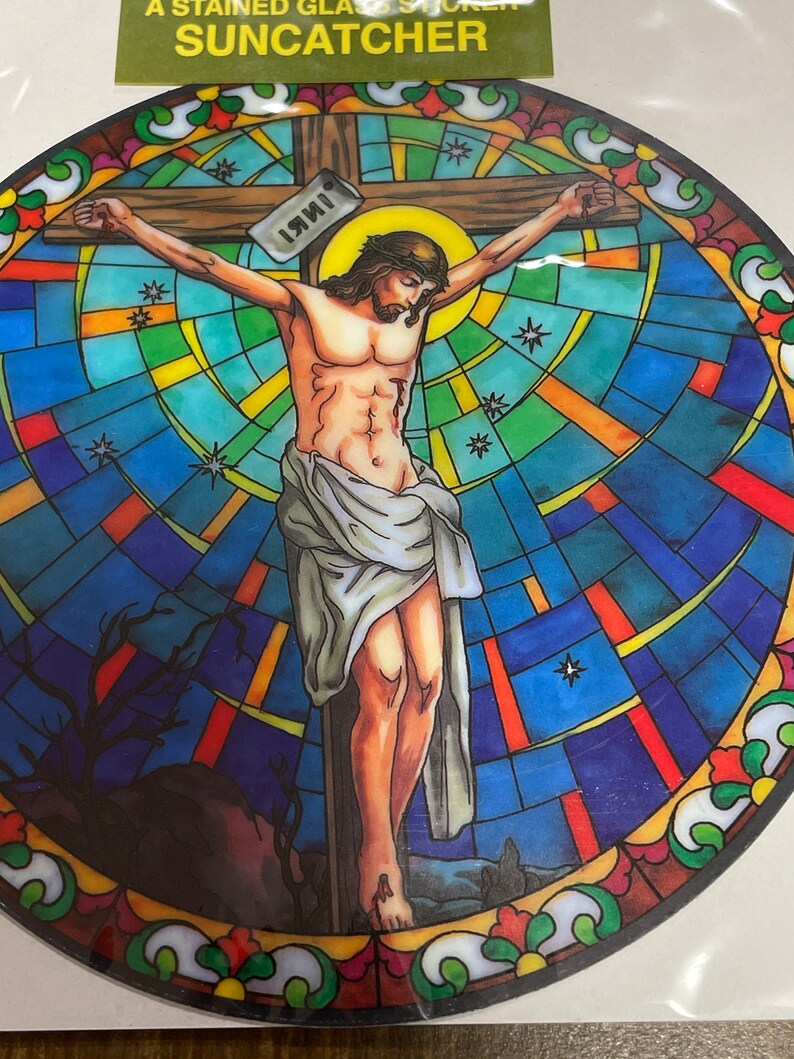 Crucifixion Static Sticker Window Decal (5.75 Inches) - Etsy