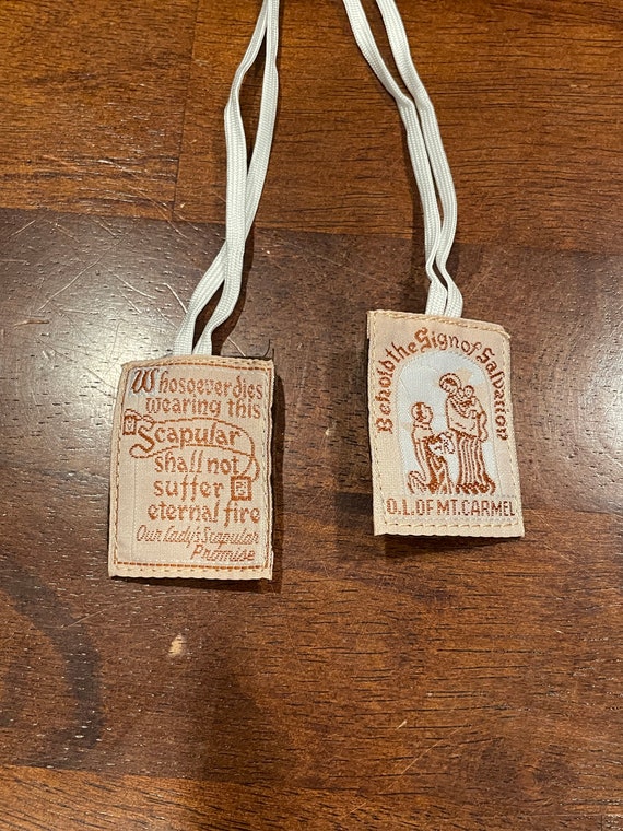 White String Scapular our Lady of Mt. Carmel | Etsy