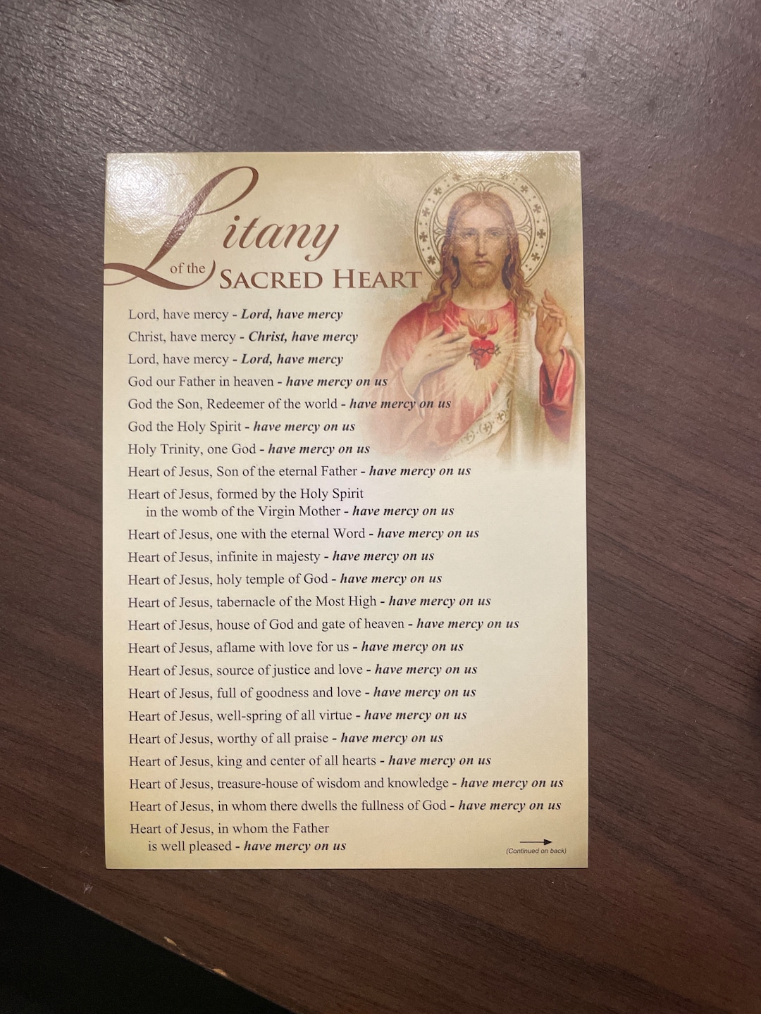 Litany of the Sacred Heart Prayer Card (1 Card) 4x6 Inch - Etsy