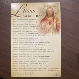 Litany of the Sacred Heart Prayer Card (1 Card) 4x6 Inch - Etsy