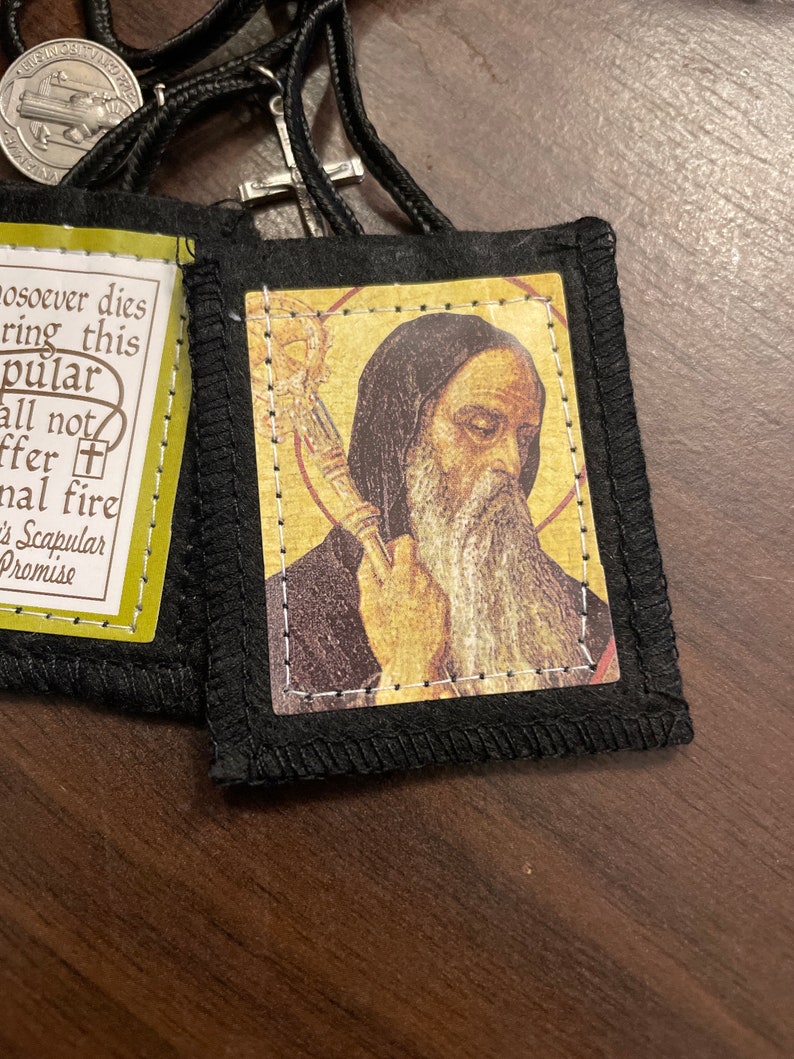 Black St. Benedict Scapular W/crucifix and St. Benedict Medal - Etsy