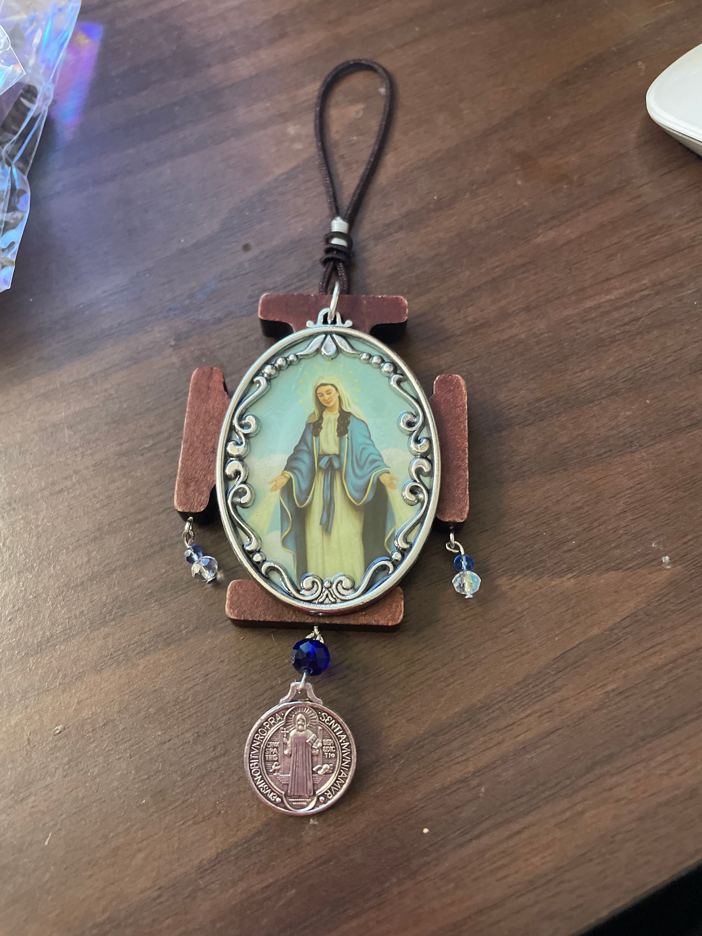 St. Benedict Door Hanger W/miraculous Medal (3 Inch) - Etsy