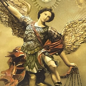 St. Michael 8X10 Inch Print W/gorgeous Rustic Wood Frame - Etsy