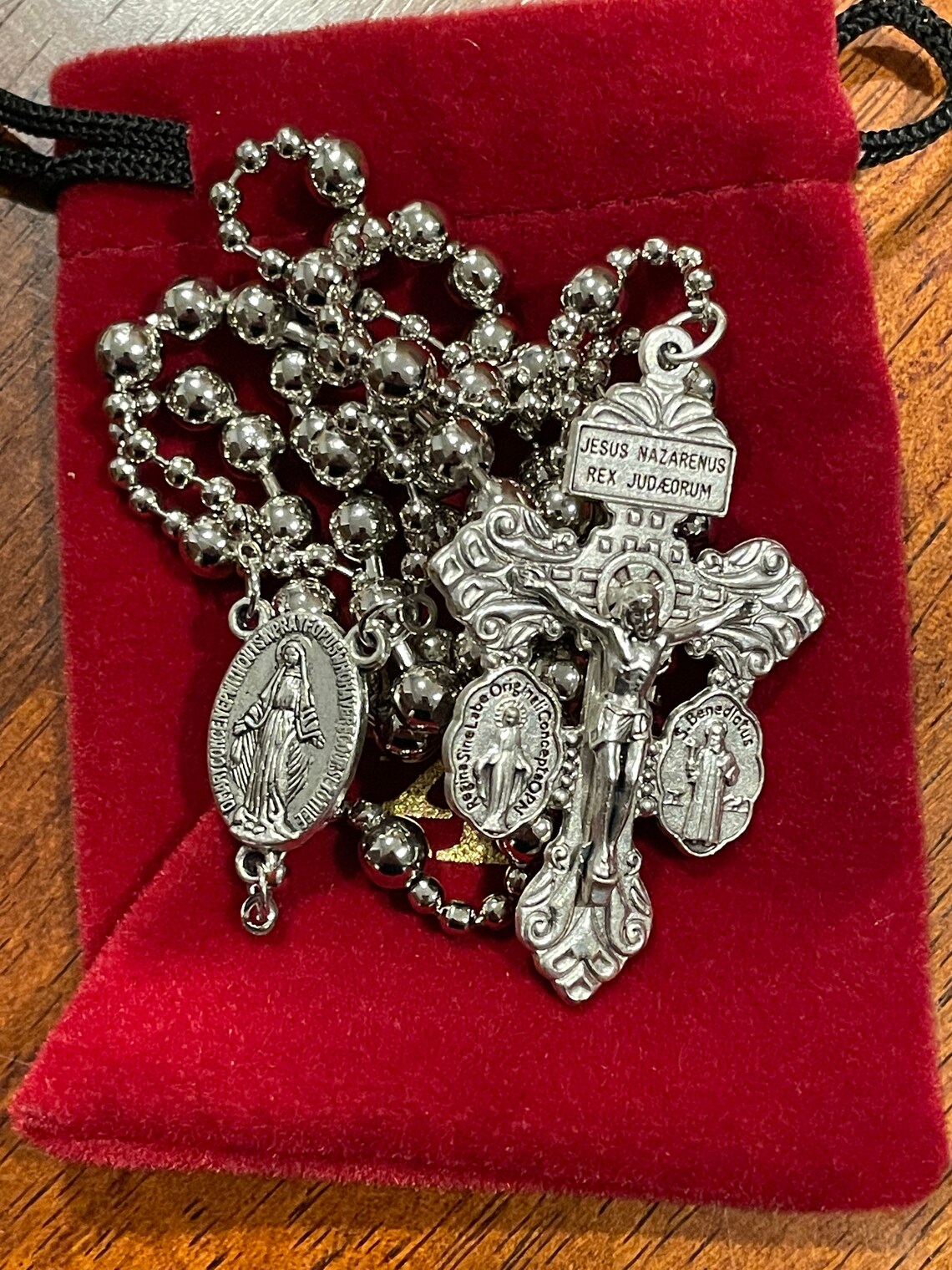 3 Way Pardon Crucifix Combat Rosary (silver) W/st. Benedict Medal ...