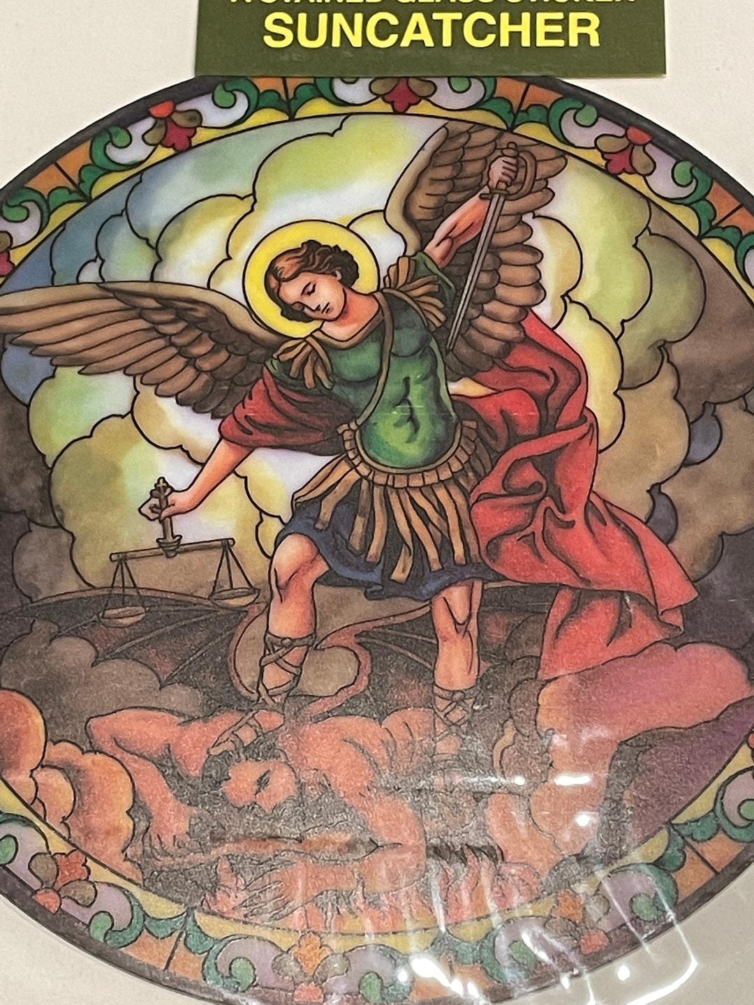 St. Michael Static Sticker Window Decal (5.75 Inches) - Etsy