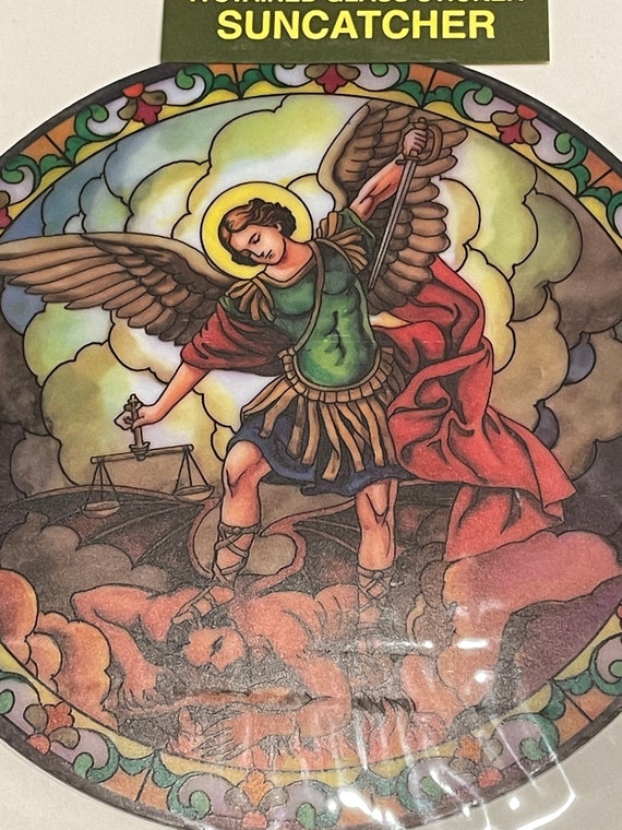 St. Michael Static Sticker Window Decal 5.75 Inches | Etsy