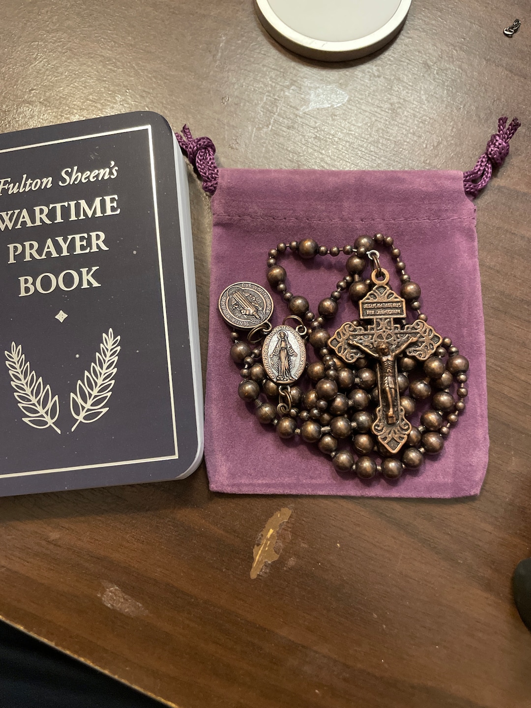 Combat Rosary (antique Copper) and Fulton Sheen's Wartime Prayer Book ...