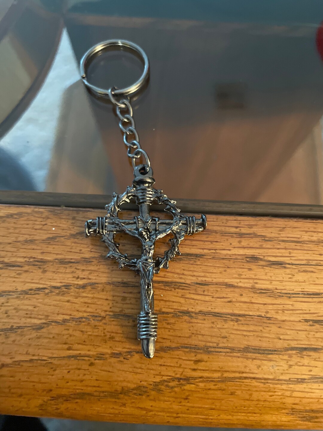 Gunmetal Crown of Thorns Nail Crucifix (2.5 Inch) W/key Chain - Etsy