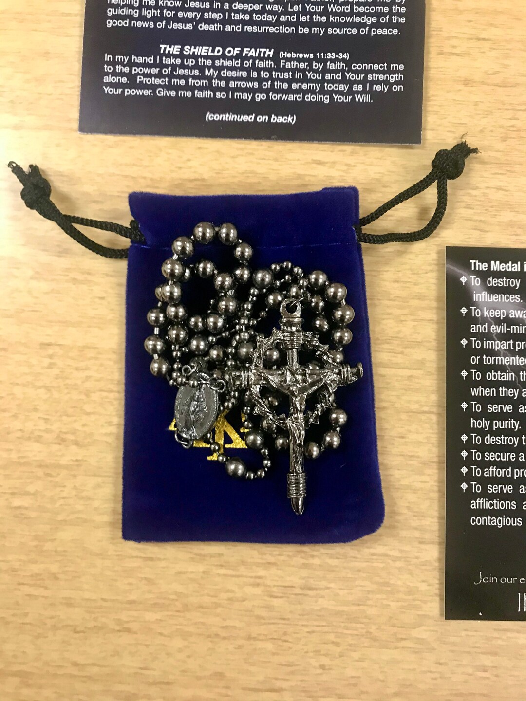 Combat Rosary gun Metal Crown and Nails Crucifix - Etsy