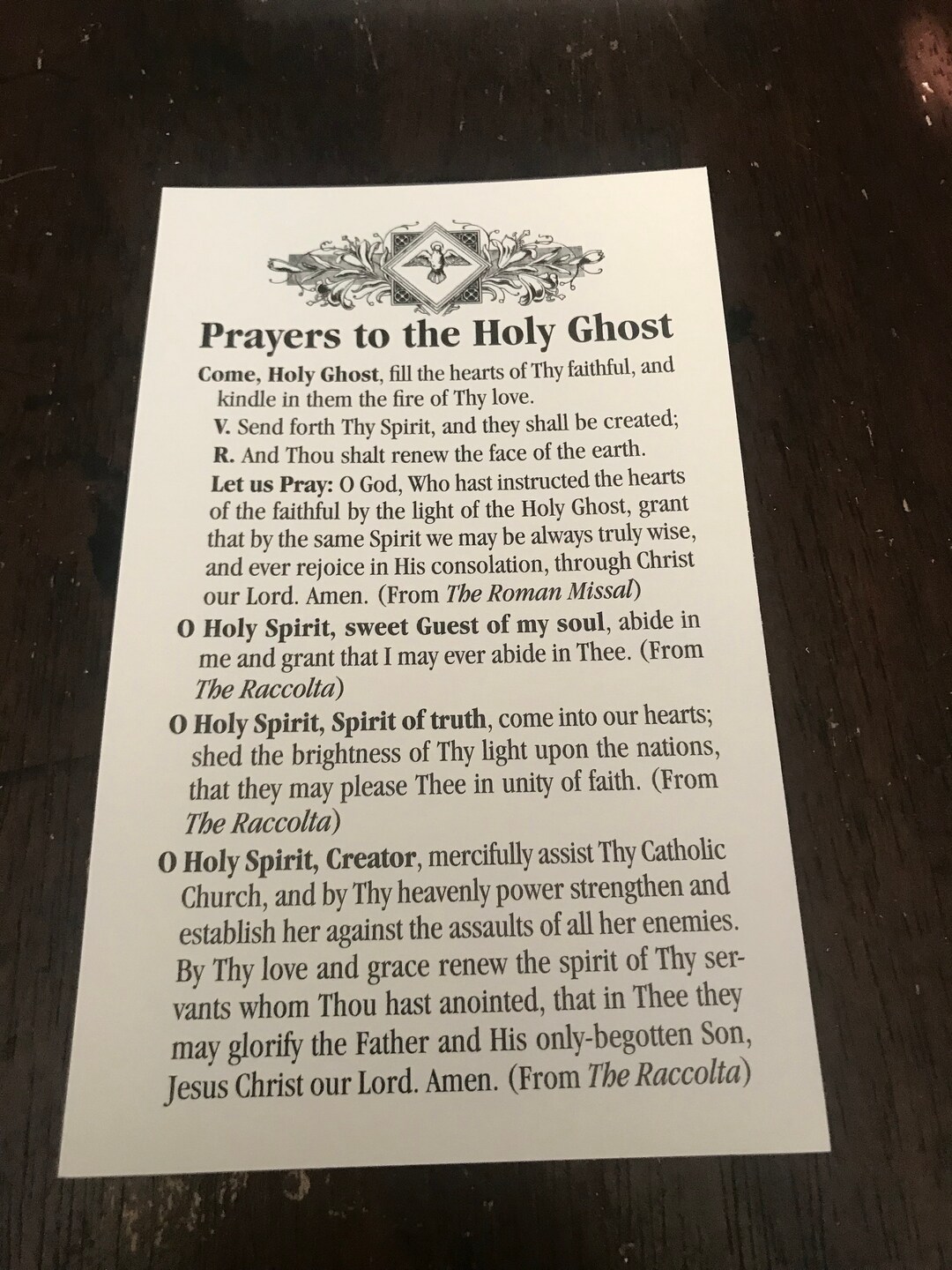 Prayers to the Holy Ghost 50 Pack of Prayer Cards - Etsy
