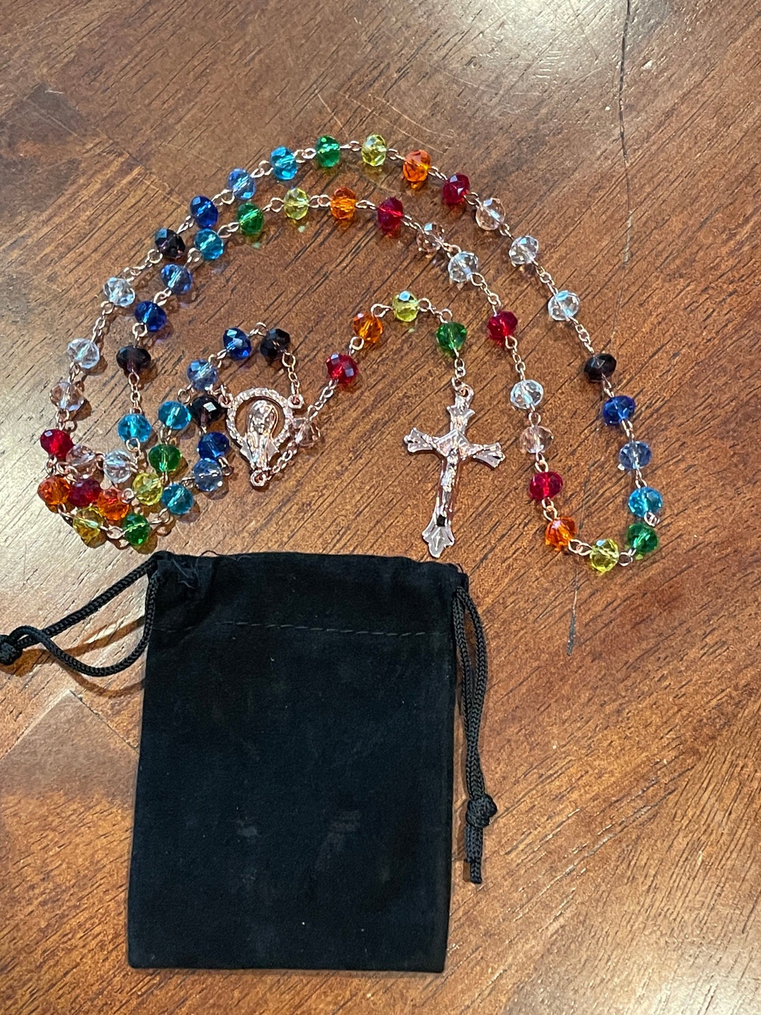 Color Spectrum Rosary in Rose Gold - Etsy