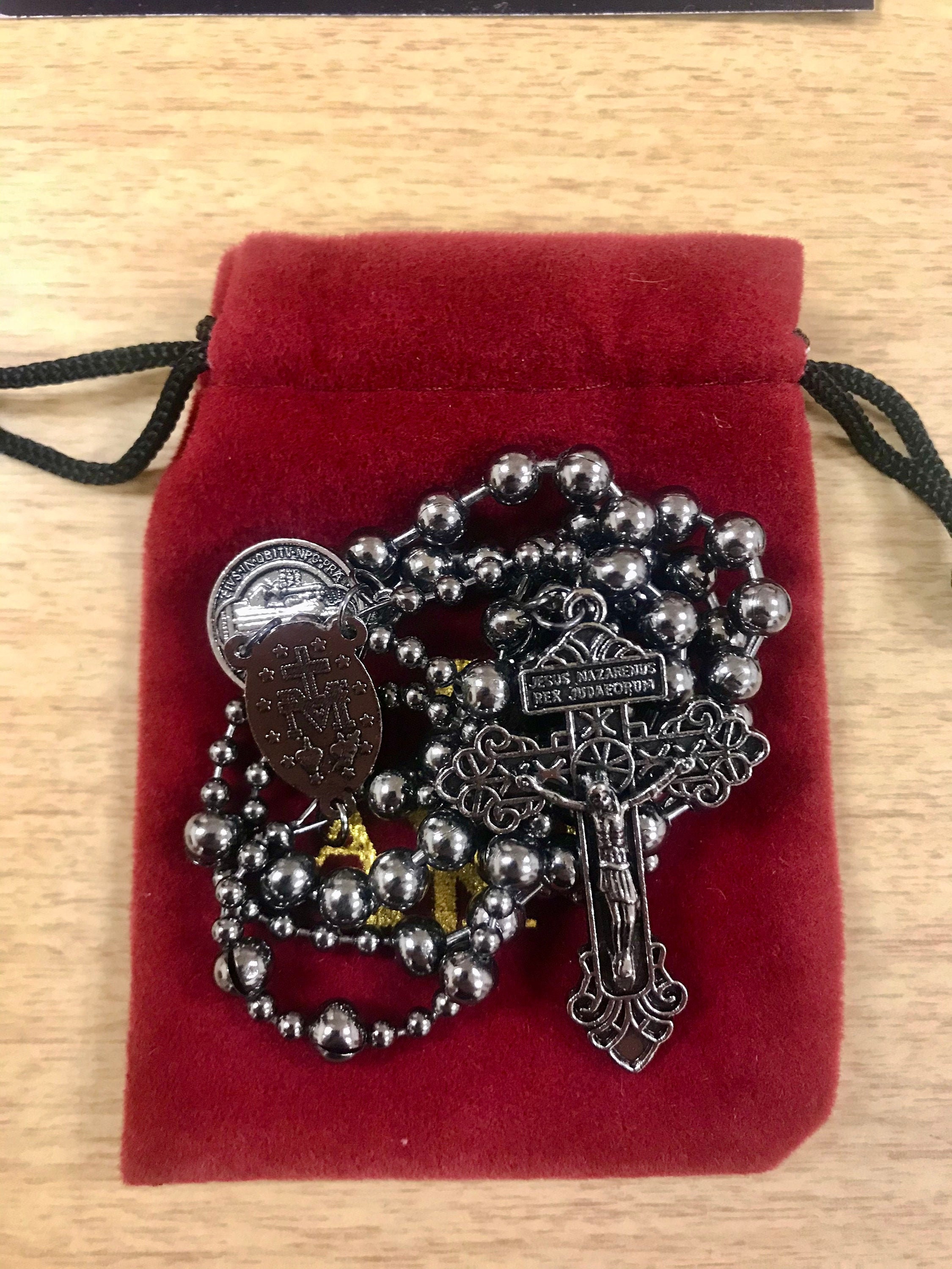 Combat Rosary gun Metal W/st. Benedict Medal - Etsy Sweden