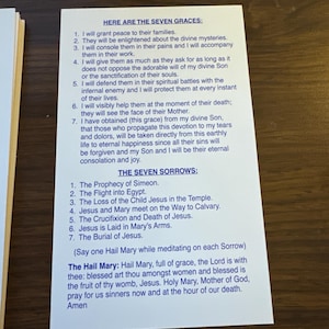 Seven Sorrows 25 Pack of Prayer Cards - Etsy